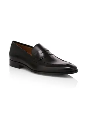 To Boot New York Tesoro Leather Penny Loafers - Cloud Nero