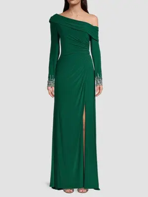 Mac Duggal Asymmetrical Jeweled Gown