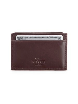 ROYCE NEW YORK Rfid-blocking Leather Card Case Burgundy