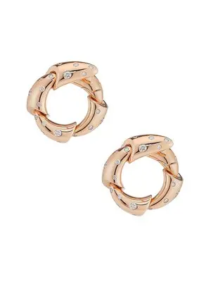 Vhernier Calla Media 18k & Diamond Hoop Earrings - Pink Gold