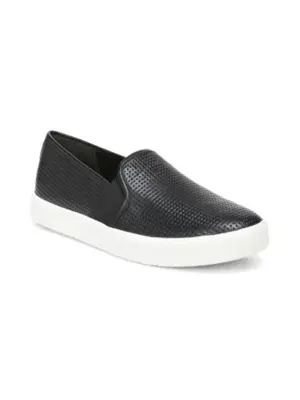 Vince Blair Perforated Leather Slip-on Sneakers - White