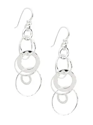 Ippolita 925 Classico Hammered Jet Set Drop Earrings Sterling Silver
