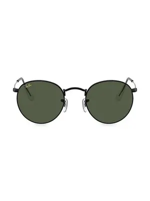 Ray-ban Rb3447 50mm Round Sunglasses Shiny Black