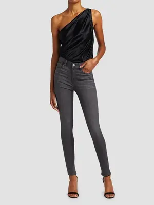 Cami Nyc Darby One-shoulder Silk Bodysuit - Black