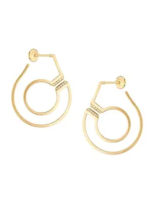 DINH VAN Ottes 18k Yellow & Diamond Hoop Earrings