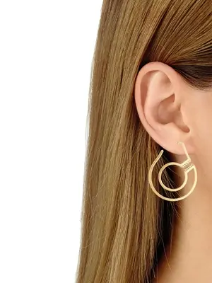 DINH VAN Ottes 18k Yellow & Diamond Hoop Earrings