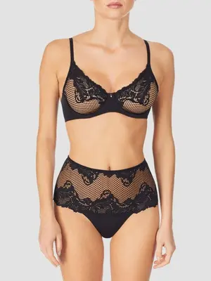 Le Mystère Lace Allure Unlined Bra - Black