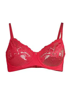 Le Mystère Lace Allure Unlined Bra Bright Pink