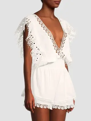 Peixoto Raja Lace-trimmed Romper
