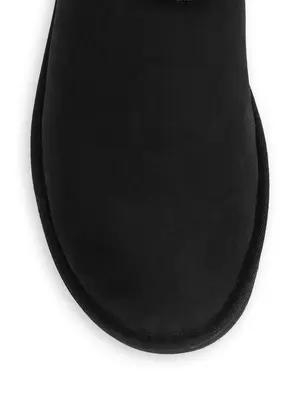 UGG Classic Heritage Suede & Shearling Classic Mini Bomber Boots - Black