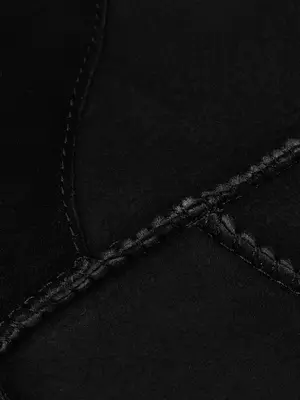 UGG Classic Heritage Suede & Shearling Classic Mini Bomber Boots - Black