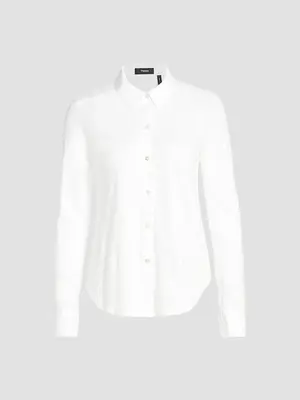 Theory Riduro Organic Cotton Shirt - White