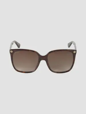 Gucci 57mm Square Sunglasses - Avana