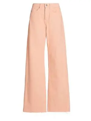 Veronica Beard Women's Taylor High-Rise Stretch Wide-Leg Jeans - Blue  Bright Coral
