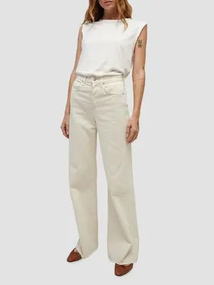 Veronica Beard Taylor High-rise Wide-leg Jeans - Ecru