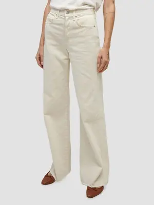 Veronica Beard Taylor High-rise Wide-leg Jeans - Ecru