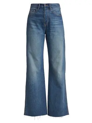 Veronica Beard Women's Taylor High-Rise Stretch Wide-Leg Jeans - Blue  Keystone