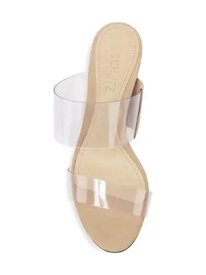 Schutz Victorie Vinyl & Suede Mules