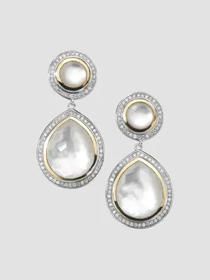 Ippolita Chimera Sterling 18k Yellow Gold & Multi-stone Double-drop Earrings - Silver