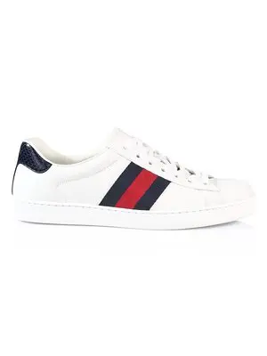 Gucci Men's GG Stripe Tennis Sneakers - White Blue  White Blue