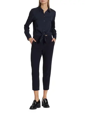 Theory Treeca Pull-on Ankle Trousers - Rice