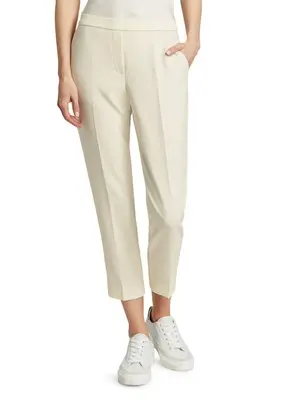 Theory Treeca Pull-on Ankle Trousers - Rice