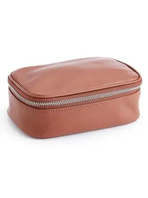 ROYCE NEW YORK Zippered Travel Tech Organizer Case - Tan