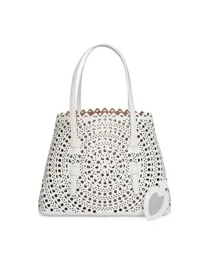 Alaïa Alaïa Mina 25 Perforated Leather Tote Blanc