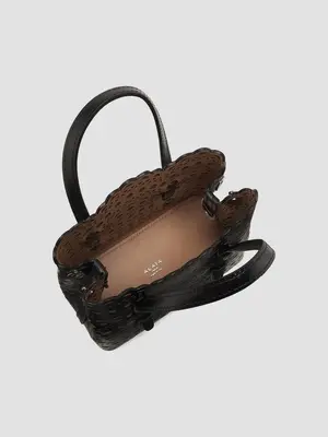 Alaïa Mina 25 Perforated Leather Tote - Framboise