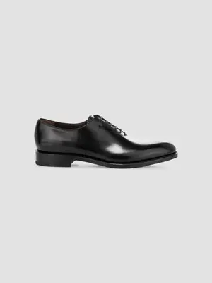 FERRAGAMO Angiolo Lace-up Leather Dress Shoes - Nero