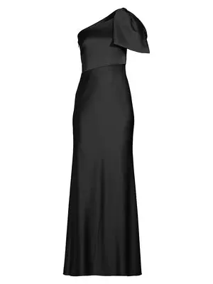 Sachin & Babi Women's Aubrey One-Shoulder Gown - Washed Indigo  - Black