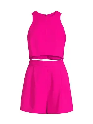 Black Halo X Laurel Berman Sanibel Two-piece Romper - Vibrant Pink