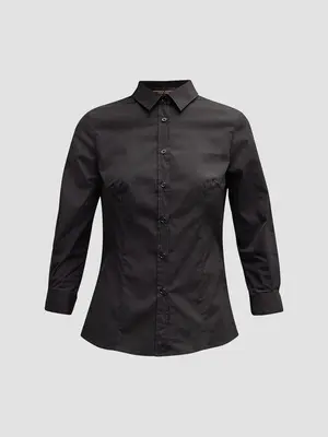 Carolina Herrera Classic Cotton Blouse Black