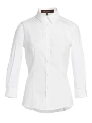 Carolina Herrera Classic Cotton Blouse Natural White