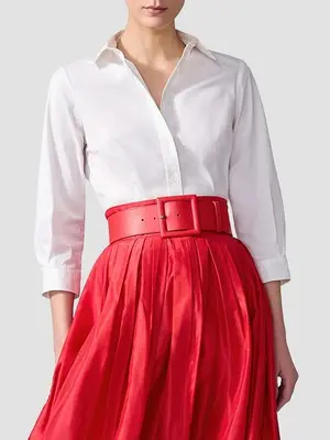 Carolina Herrera Classic Cotton Blouse - White