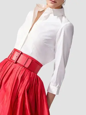 Carolina Herrera Classic Cotton Blouse - White