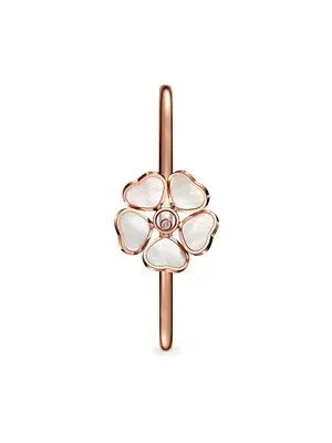 Chopard Happy Diamonds Happy Hearts Flower 18k Rose Gold, Mother-of-pearl & 0.05 Tcw Diamond Bangle - White