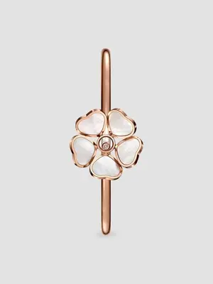 Chopard Happy Diamonds Happy Hearts Flower 18k Rose Gold, Mother-of-pearl & 0.05 Tcw Diamond Bangle - White