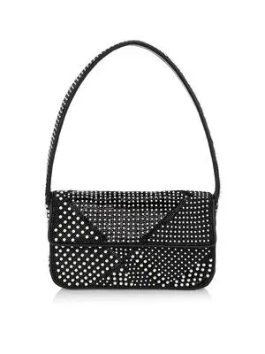 Staud Tommy Beaded Shoulder Bag Black Pearl