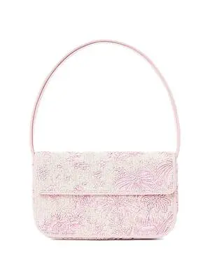 Staud Tommy Beaded Shoulder Bag Ivory Cherry