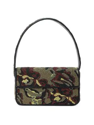 Staud Tommy Beaded Shoulder Bag Tropical Camo