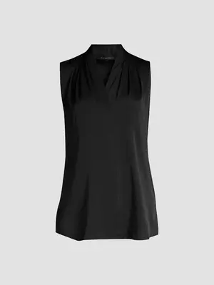 Kobi Halperin Mila Sleeveless Silk-blend Blouse Black