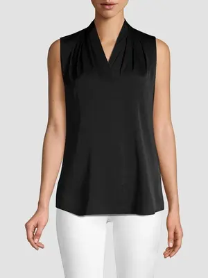 Kobi Halperin Mila Sleeveless Silk-blend Blouse - Black