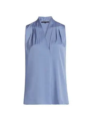 Kobi Halperin Mila Sleeveless Silk-blend Blouse Periwinkle