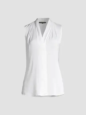 Kobi Halperin Mila Sleeveless Silk-blend Blouse - White