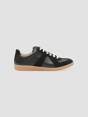 MAISON MARGIELA Replica Leather & Suede Sneakers Black