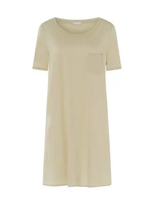 Hanro Cotton Deluxe Short-sleeve Gown Moss Green
