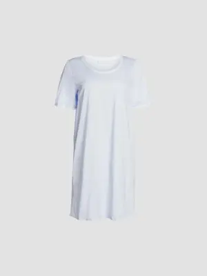 Hanro Cotton Deluxe Short-sleeve Gown - White