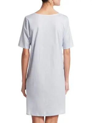 Hanro Cotton Deluxe Short-sleeve Gown - White