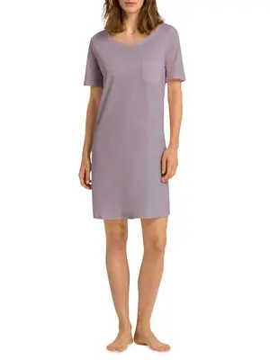 Hanro Cotton Deluxe Short-sleeve Gown - White